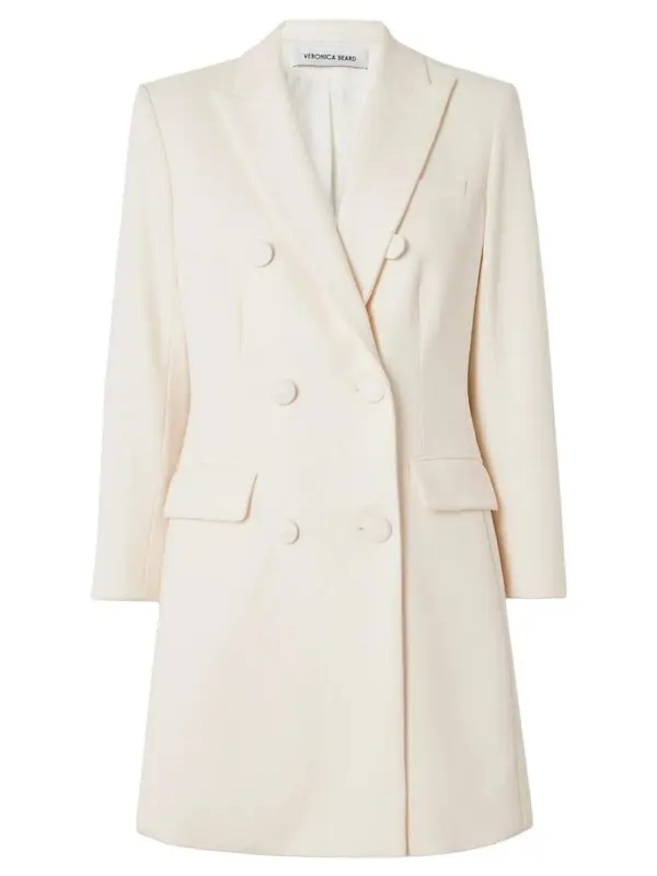 Veronica Beard Double-breasted Lapel Dress - White