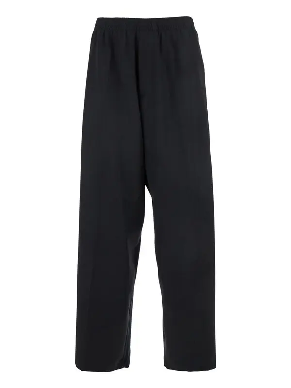 Balenciaga Elasticated-waistband Wool Trousers - Black