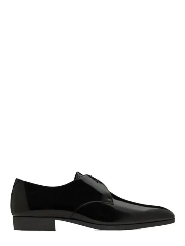 Saint Laurent Wyatt Varnished Leather Derby Shoes - Black