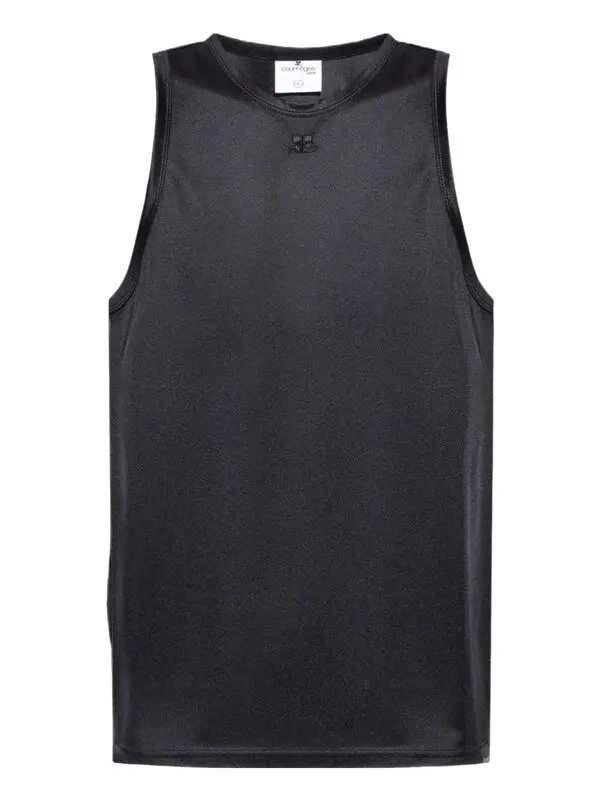 COURREGES Crewneck Football Tank Top - Black