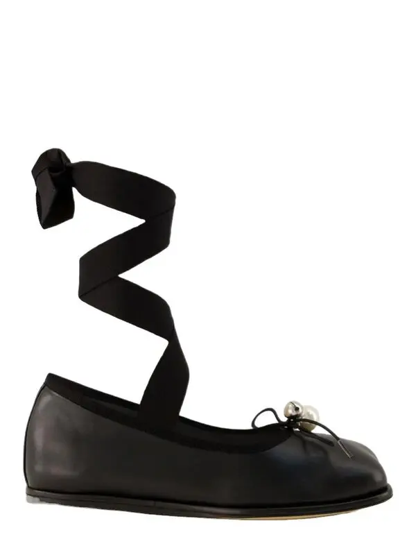 Simone Rocha Heart Toe Strapped Ballerinas - Black