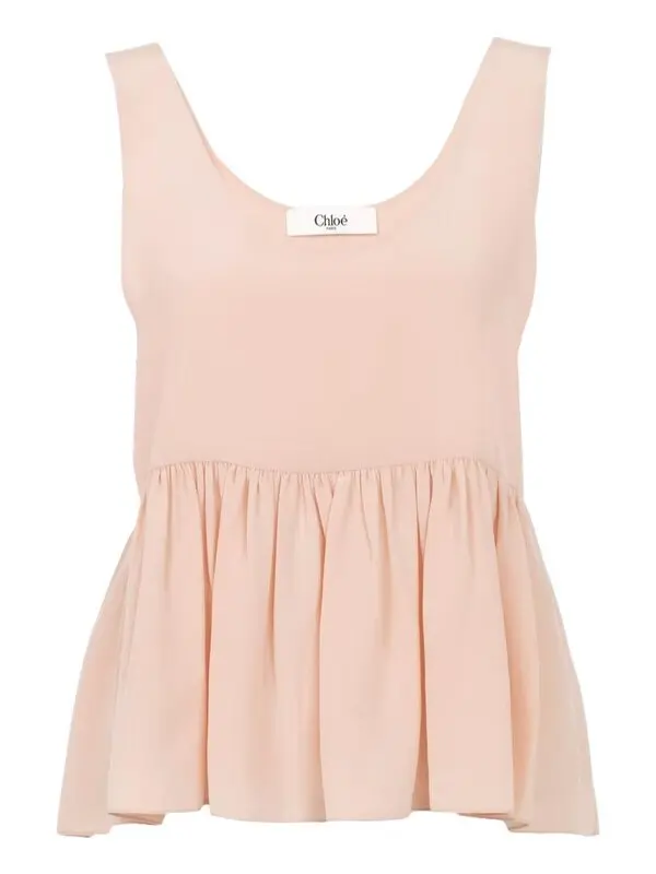 Chloé Sleeveless Gathered Top - Soft Pink