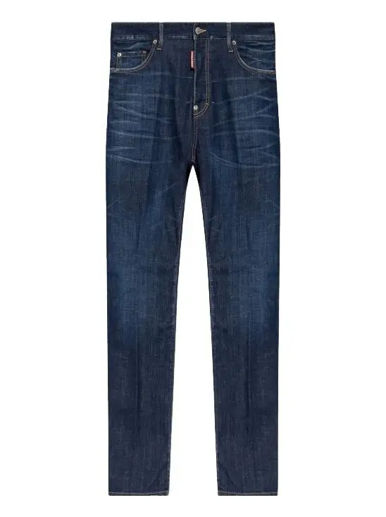 Dsquared2 Distressed Straight-leg Jeans - Navy Blue