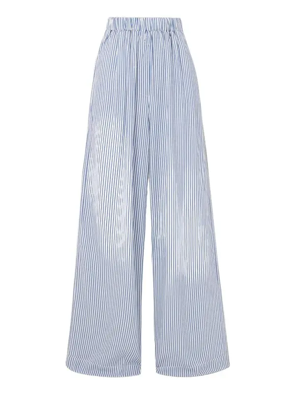 THE FRANKIE SHOP Mirca Striped Wide-leg Pants - Blue