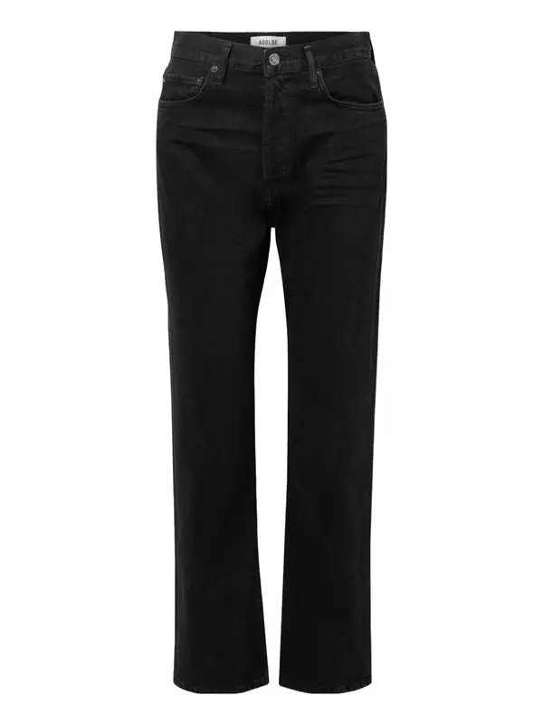 AGOLDE High Waist Straight Leg Jeans - Black