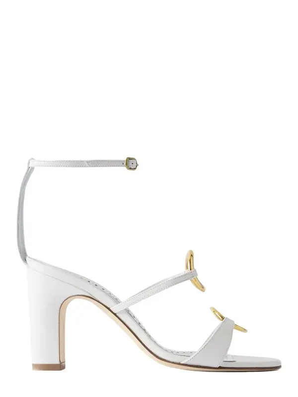 Manolo Blahnik Hisfahan 90 High Heel Sandals - White