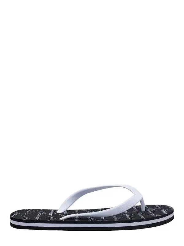 Emporio Armani Logo Flip Flops - Black