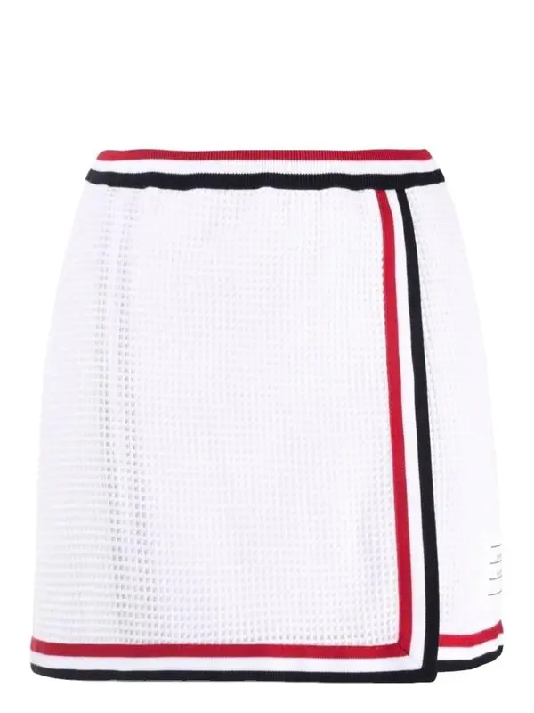 Thom Browne Striped Wrap Skirt - White