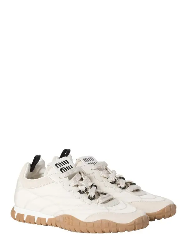 Miu Miu Lace-up Sneakers - Ivory