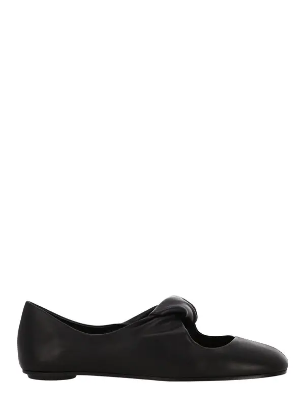 Alexander McQueen Twist-detailed Round-toe Ballet Flats - Black