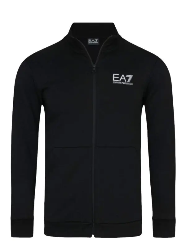 EA7 Logo Zip Up Jacket - Black