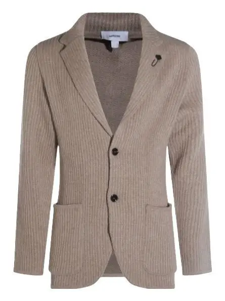 LARDINI Long Sleeve Cardigan With Button Closure - Nude