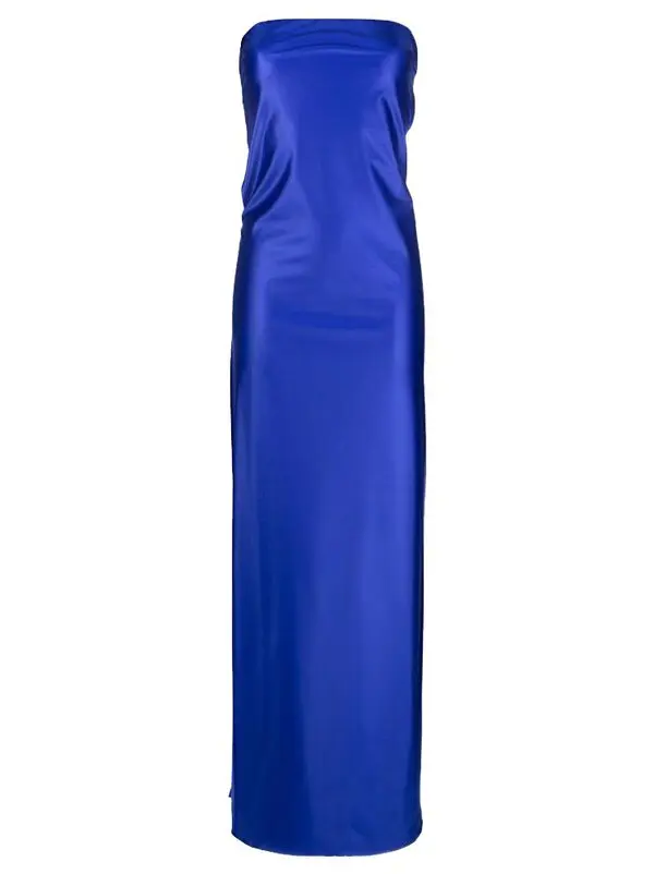 Heron Preston Cut-out Strapless Maxi Dress - Blue
