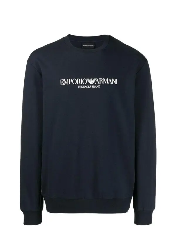 Emporio Armani Logo Printed Sweatshirt - Black
