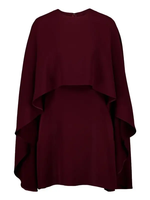 Valentino Garavani Cape With Round Collar And Zipper Opening - Brown