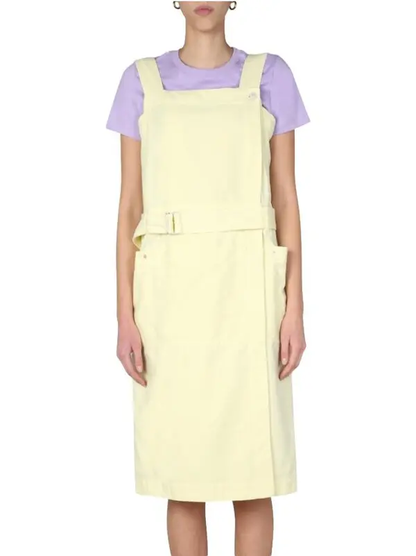 Kenzo Belted Denim Midi Dress - Yellow