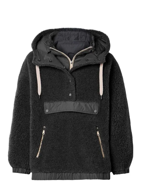 Brunello Cucinelli Textured Fleece Hooded Jacket - Grey