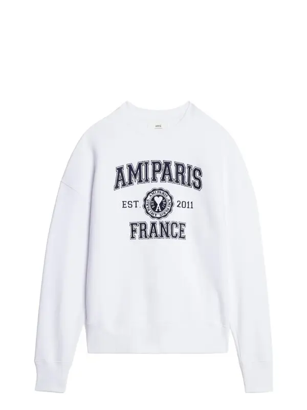 Ami Printed Crewneck Sweatshirt - White