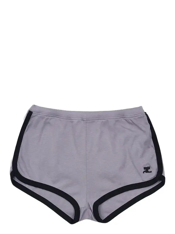 COURREGES Contrast Trim Mini Shorts - Gray