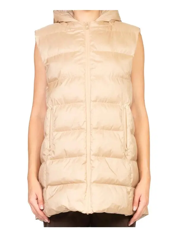 Max Mara Hooded Zip-up Gilet - Nude