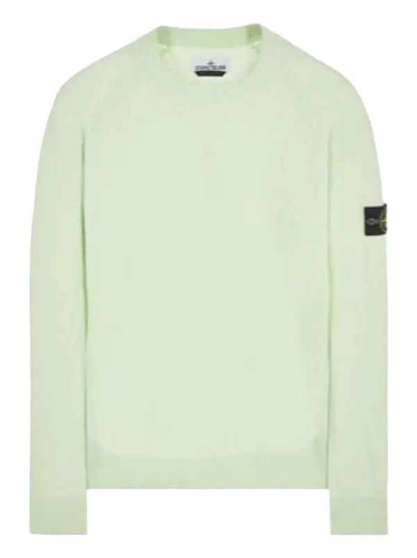 Stone Island Compass Logo Cotton-blend Jumper - Light Green