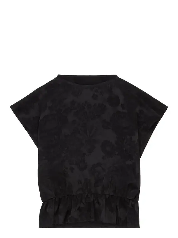 MAISON MARGIELA Floral Brocade Peplum Blouse - Black