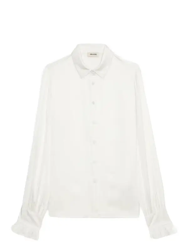Zadig&Voltaire Thely Satin Shirt With Embellished Wings - White