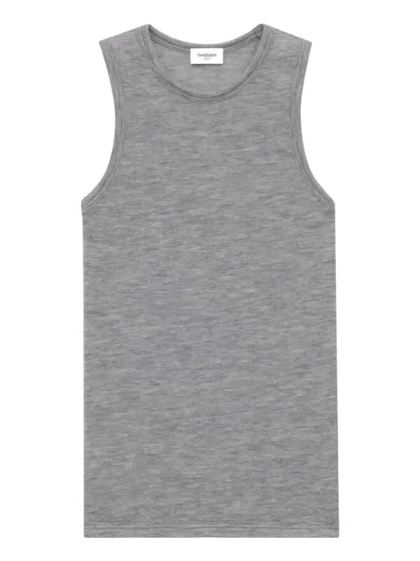 Saint Laurent Crewneck Sleeveless Tank Top - Gray