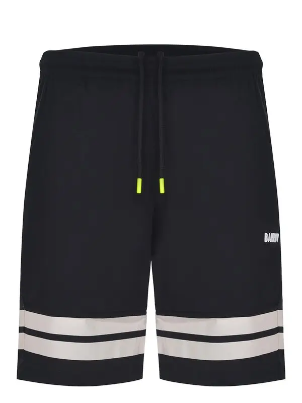BARROW Striped Athletic Shorts - Black
