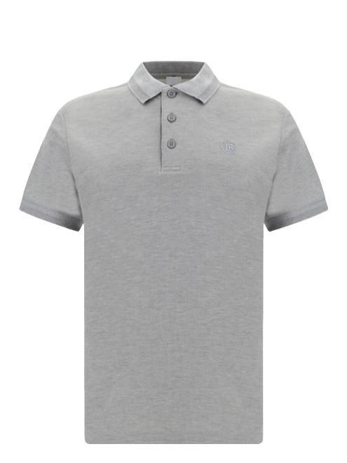Burberry Logo Embroidered Short-sleeved Polo Shirt - Grey