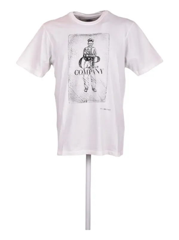 C.P. COMPANY Graphic Printed Crewneck T-shirt - White