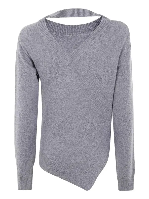 RÓHE Deconstructed Two-way Sweater With Open Back - Medium Grey