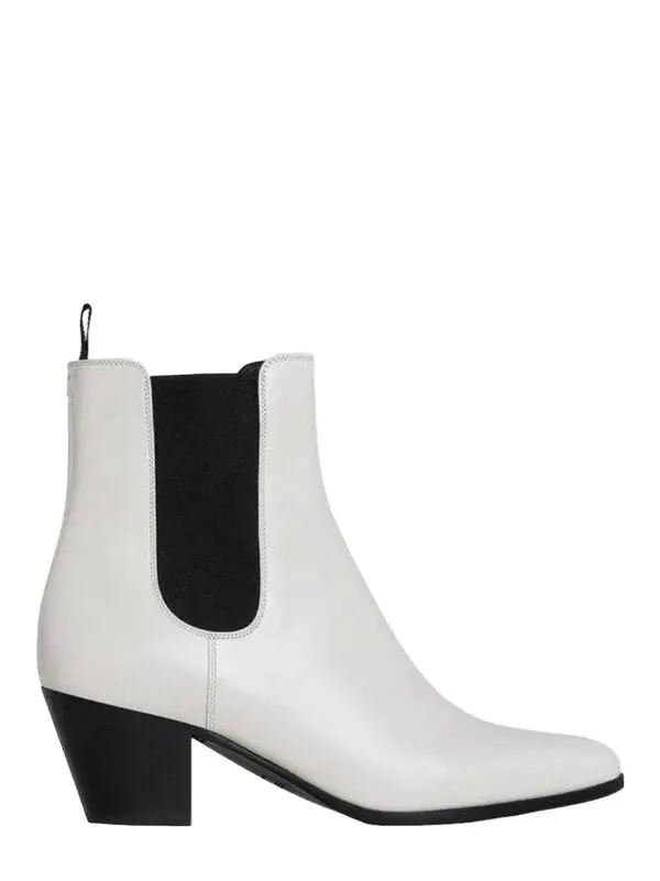 Celine Saint Germain Des Pres Shiny Calfskin Boots - Off White