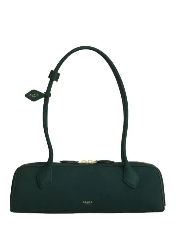Alaïa Le Teckel Medium Bag In Nubuck - Green