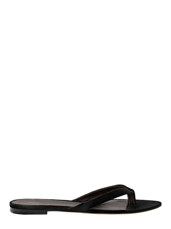 THE ROW Sacha Flip Flops - Black