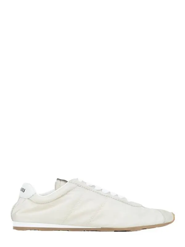 Miu Miu Lace-up Round Toe Sneakers - White