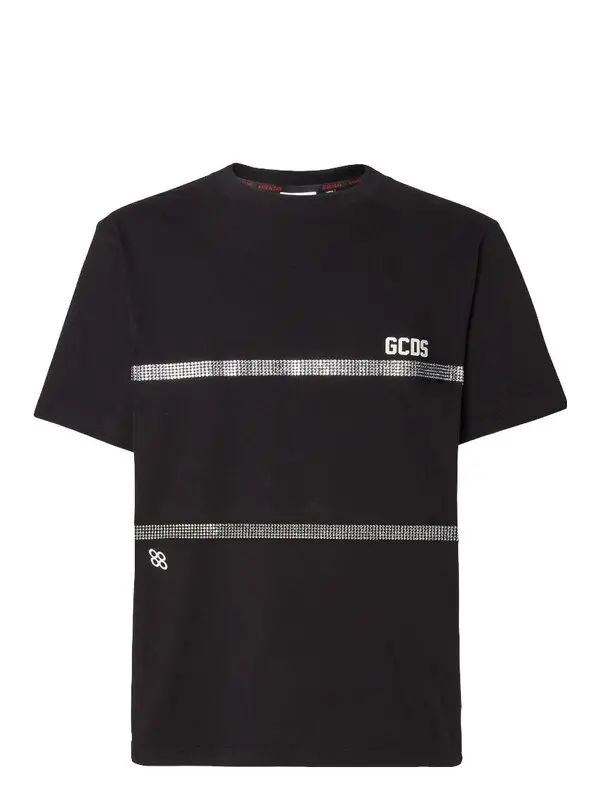 Gcds Embellished Crewneck T-shirt - Black