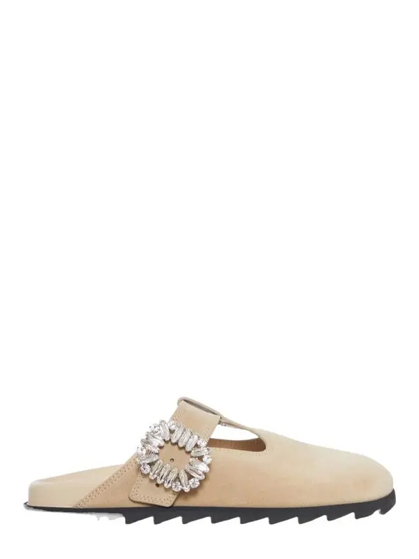 ROGER VIVIER Slidy Viv T Strap Mules - Nude