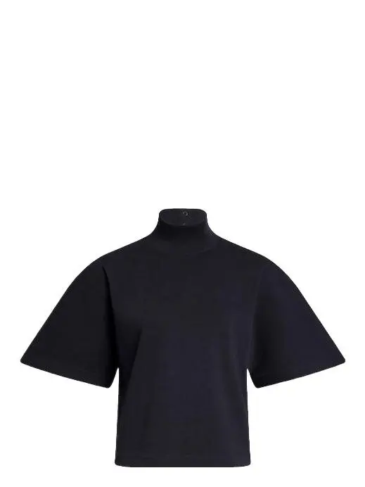 Alaïa Ribbed High Neck T-shirt - Black