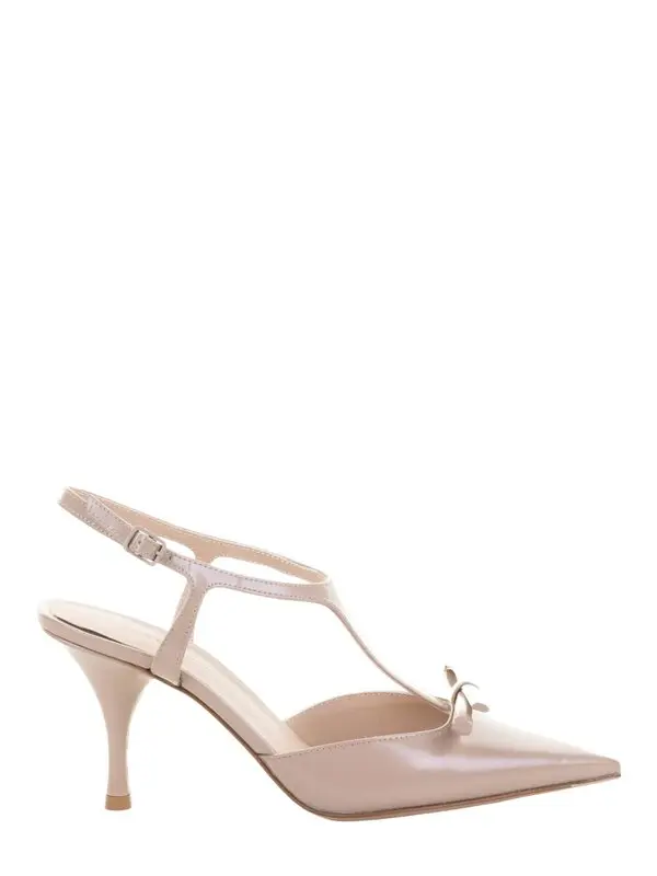 Roberto Festa Pointed Toe Bow Detail Pumps - Nude