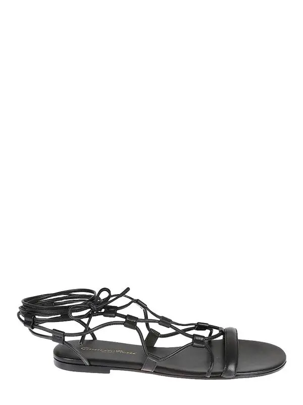 GIANVITO ROSSI Strappy Flat Sandals - Black