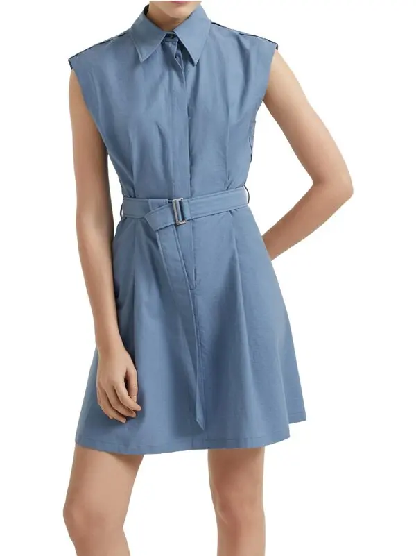 Brunello Cucinelli Belted Shirt Dress - Blue
