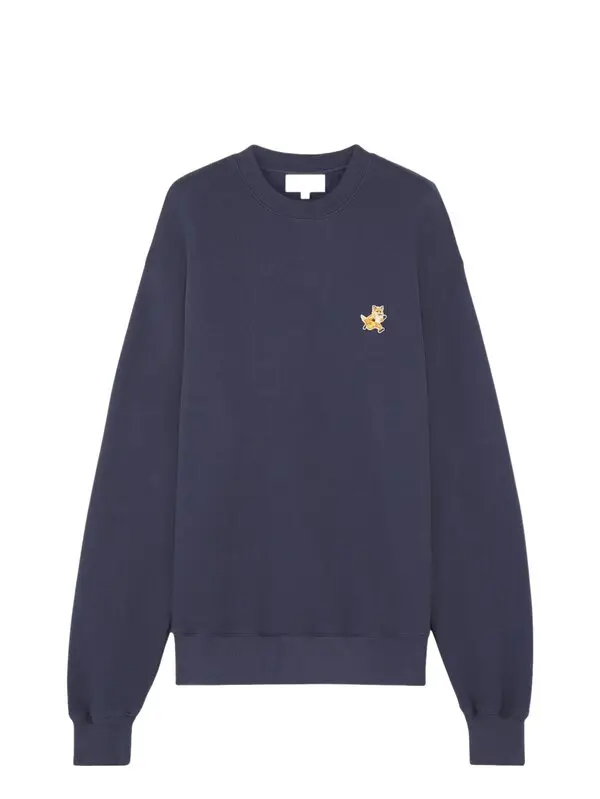 Maison Kitsuné Speedy Fox Patch Crewneck Sweatshirt - Black