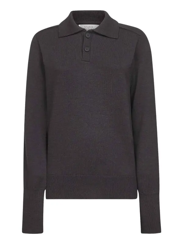 Studio Nicholson Ribbed Polo Knitwear - Black