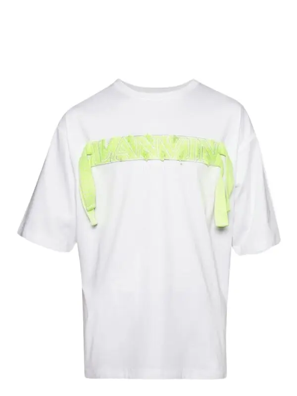 LANVIN Crazy Curb Lace Logo T-shirt - White