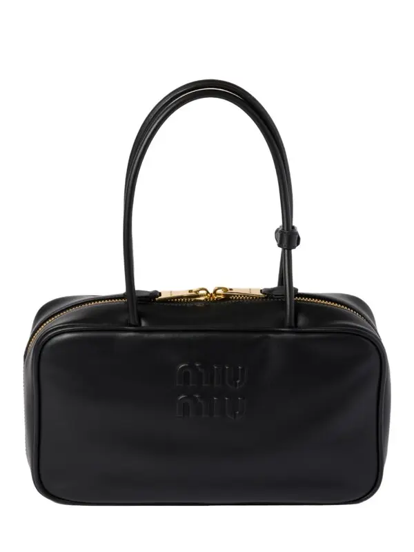 Miu Miu Beau Leather Top Handle Bag - Black