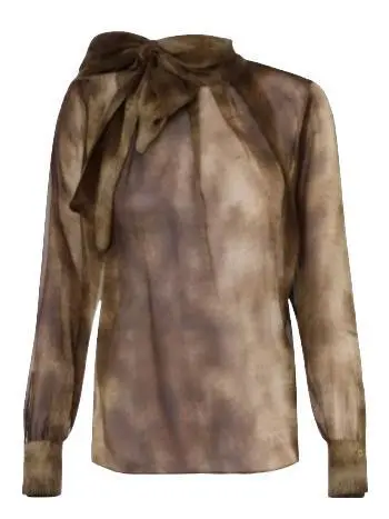 Elisabetta Franchi Python Print Voile Blouse - Brown