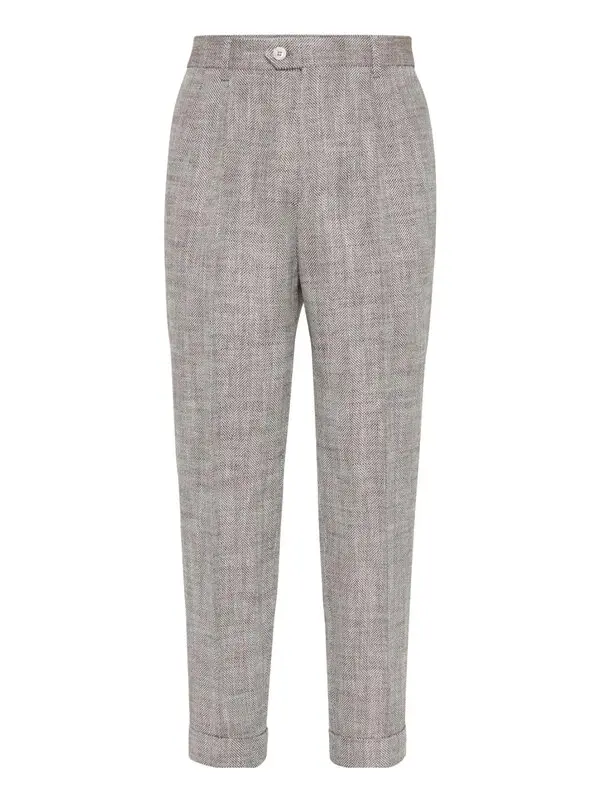 Brunello Cucinelli Tailored Straight-leg Trousers - Brown