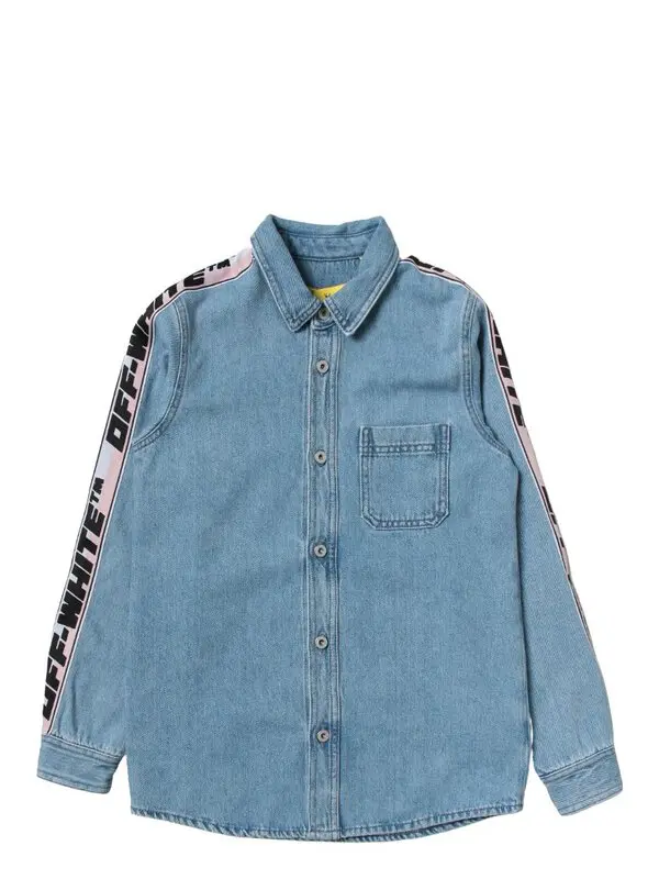 Off-White Logo Detail Denim Shirt - Blue