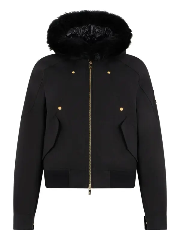 Moose Knuckles Down Zipped Hooded Jacket - Black
